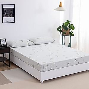 IULULU 6 Inch Memory Foam Mattress Medium-Firm Feel with Bamboo Cover, Breathable Bed Mattresses with CertiPUR-US Certified, Queen