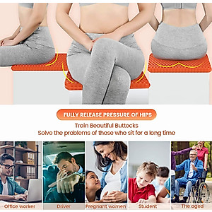 XSIUYU Extra-Large Gel Seat Cushion, Breathable Honeycomb Design Chair Cushions, Tailbone Pain Relief Egg Seat Cushion Butt Pillow, Chair Cushion for Office Chair Car Wheelchair Home Desk Chair
