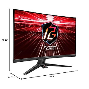 ASRock Curved Phantom Gaming Monitor, 27 inch FHD 1920 x 1080 240 Hz (144Hz and Higher) Adaptive Sync Built-in Speakers, PG27F15RS1A
