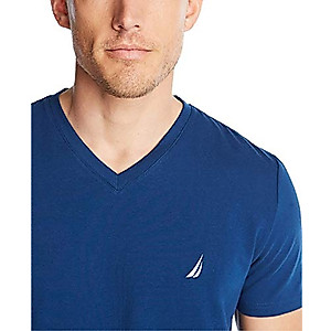 Nautica Men's Short Sleeve Solid Slim Fit V-Neck T-Shirt, Royal Blue, X-Large