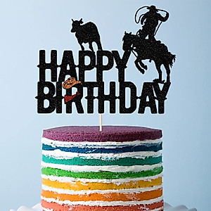 Cowboy Happy Birthday Cake Topper shiny cowboy happy birthday cake topper for boys girls cowboy themed birthday decorations