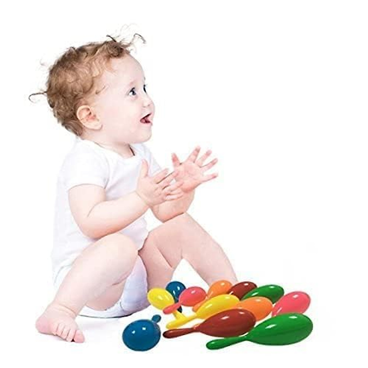 24pcs Mini Maracas for Kids Mexican Fiesta Party Favors Plastic Maraca Shakers Noisemaker for Cinco de Mayo Day of the Dead Fiesta Mexican Themed Birthday Christmas Party Supplies Favors Kids Gifts