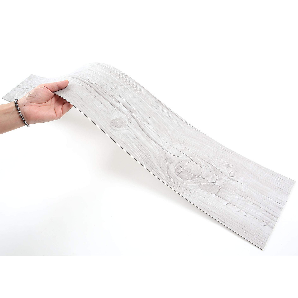 ROSEROSA Peel and Stick Engineered PVC Plank Wood Pattern Self Adhesive Durable Vinyl Flooring (ECK-909 : 5 Planks)