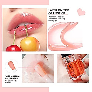 Plumping Lip Oil, Long Lasting Hydrating Lip Gloss Tinted Lip Balm Non-sticky Revitalizing, Tinting Lip Care Oil for Dry Lip (PINK)