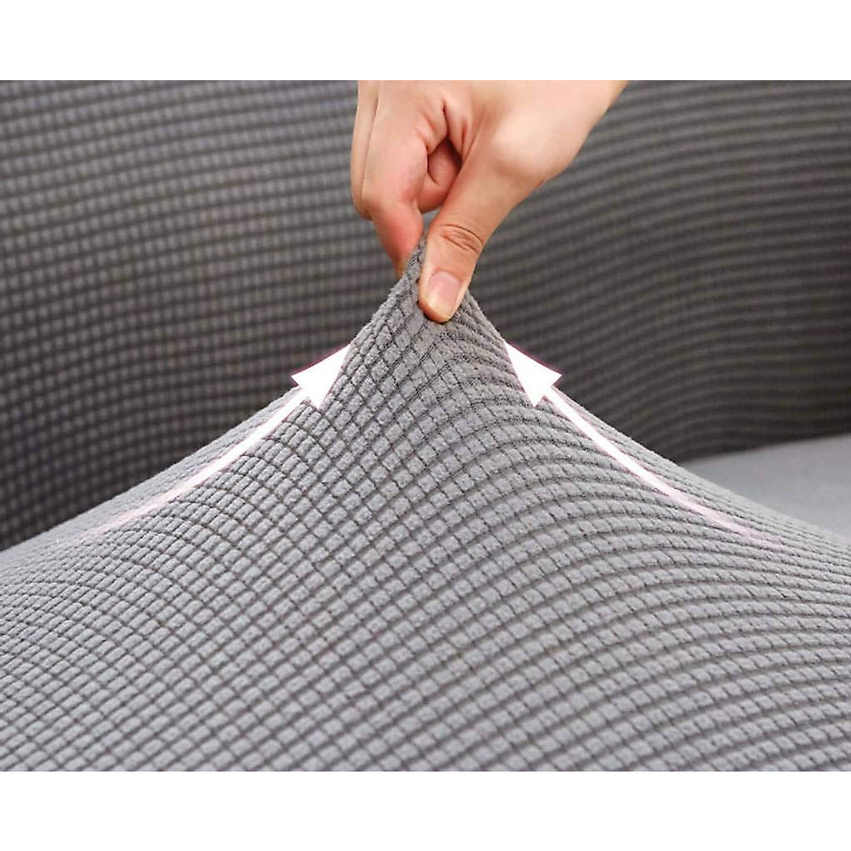 IMYOGI High Stretch Sofa Covers Sofa Cover 5 Seater, L Shape Slipcover Easy Stretch Fit Elastic Fabric Couch Sofa Protector Slip Cover Washable-4 Seater+4 Seater-Sky Blue