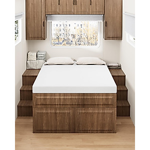 Zenzy 4" King Memory Foam Mattress Topper for RV, [CertiPUR-US Certified] [Pressure-Relieving] RV Mattress Topper with [Ultra Soft] [Washable] Cover, 72"x80" King