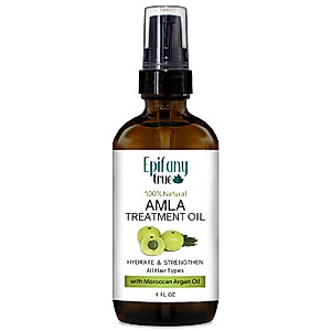 Epifany True Amla Hair Treatment Oil 4oz | Hair Growth, Loss Thinning | Sensitive Scalp | Protective Styles | Argan, Jojoba, Jamaican Black Castor Oil | 100% Natural