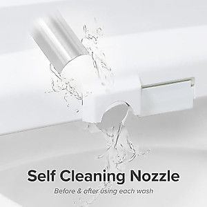 SmartBidet SB-2600 Electric Bidet Seat for Elongated - Electronic Heated Toilet Seat with Warm Air Dryer and Temperature Controlled Wash Functions (Unlimited Hot Water)