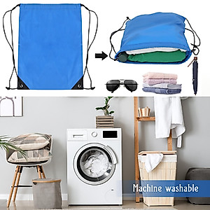 Sliverdew 2 Pcs Blue Drawstring Backpack Bags Sports Cinch Sack String Bags Drawstring Gym Bag Draw String Backpack Bulk Swimming String PE Bags