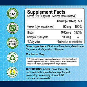 Premium Collagen Hydrolysate By Alfa Vitamins - Anti-Aging Nutritional Supplement Rich In Vitamin C - Skin, Nails & Hair Rejuvenation - Supports Bone & Muscle Health - Made In USA - 120 Capsules