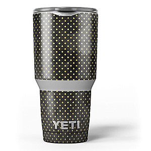 Design Skinz Black and Gold Watercolor Polka Dots V2 - Skin Decal Vinyl Wrap Kit Compatible with The Yeti Rambler Cooler Tumbler Cups