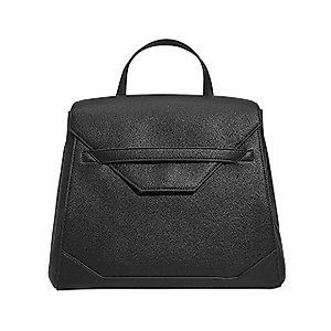 The Honest Company Urban Convertible Tote Backpack | Diaper Bag with Changing Pad | Black Vegan Leather with Silver Hardware | PVC-Free Lining | 8 x 14 x 12