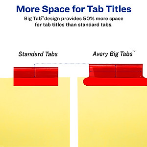Avery Big Tab Insertable Dividers, Buff Paper, 8 Multicolor Tabs, 1 Set (23284)