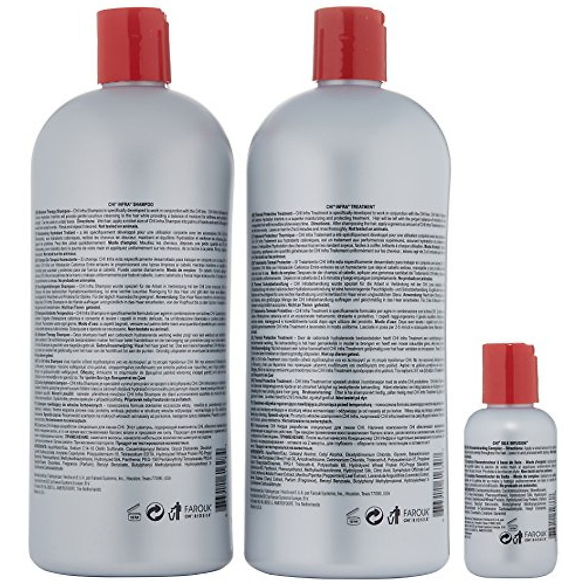 CHI Infra Shampoo 32oz , Infra Treatment 32oz & Silk Infusion 2oz Kit