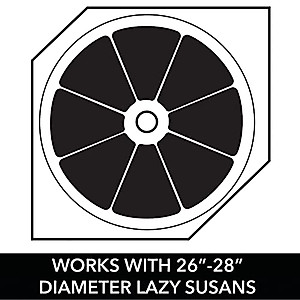 mDesign Plastic Lazy Susan Cabinet Storage Bin with Front Handle for Kitchen Countertop, Pantry, Shelf, Fridge Organization - Hold Food, Drinks, Snacks - Ligne Collection - Smoke Gray Tint