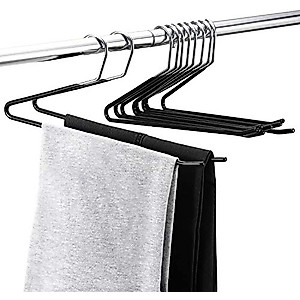 Pant Hangers 10 Packs, Royalhanger Metal Open Ended Hangers Skirt Hanger Strong Durable Space Saving Jeans Trouser Hangers with Non Slip Rubber Coating