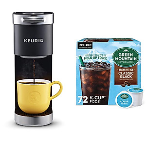 Keurig K-Mini Plus Coffee Maker with Green Mountain Coffee Roasters Brew Over Ice Classic Black, 72 Count
