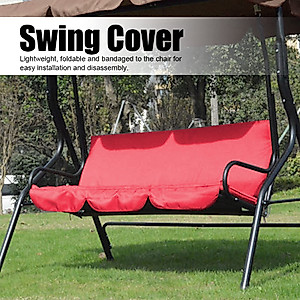 Swing Cushion Cover, 3 Seats Waterproof Swing Chair Hammock Seat Cushion Cover Canopy Replacement for Outdoor Garden Porch Courtyard (Ejoyoushusbg2my6x-14)