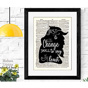 Beauty and the Beast - Cogsworth Decor - 4 piece set - Belle Quote - Dictionary Art Print Quotes and Sayings Print - UNFRAMED 8 X 10 inches