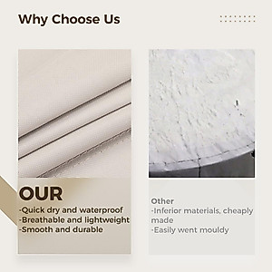 Homaisson Swing Cushion Covers, Waterproof Outdoor Swing Seat Protection Cover, 600D Oxford Cushion Replacement Swing Seat Cover for Patio Garden Yard(Beige,XL)