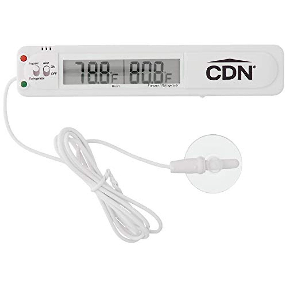 CDN TA20 Audio Visual Refrigerator Freezer Alarm White, 8"