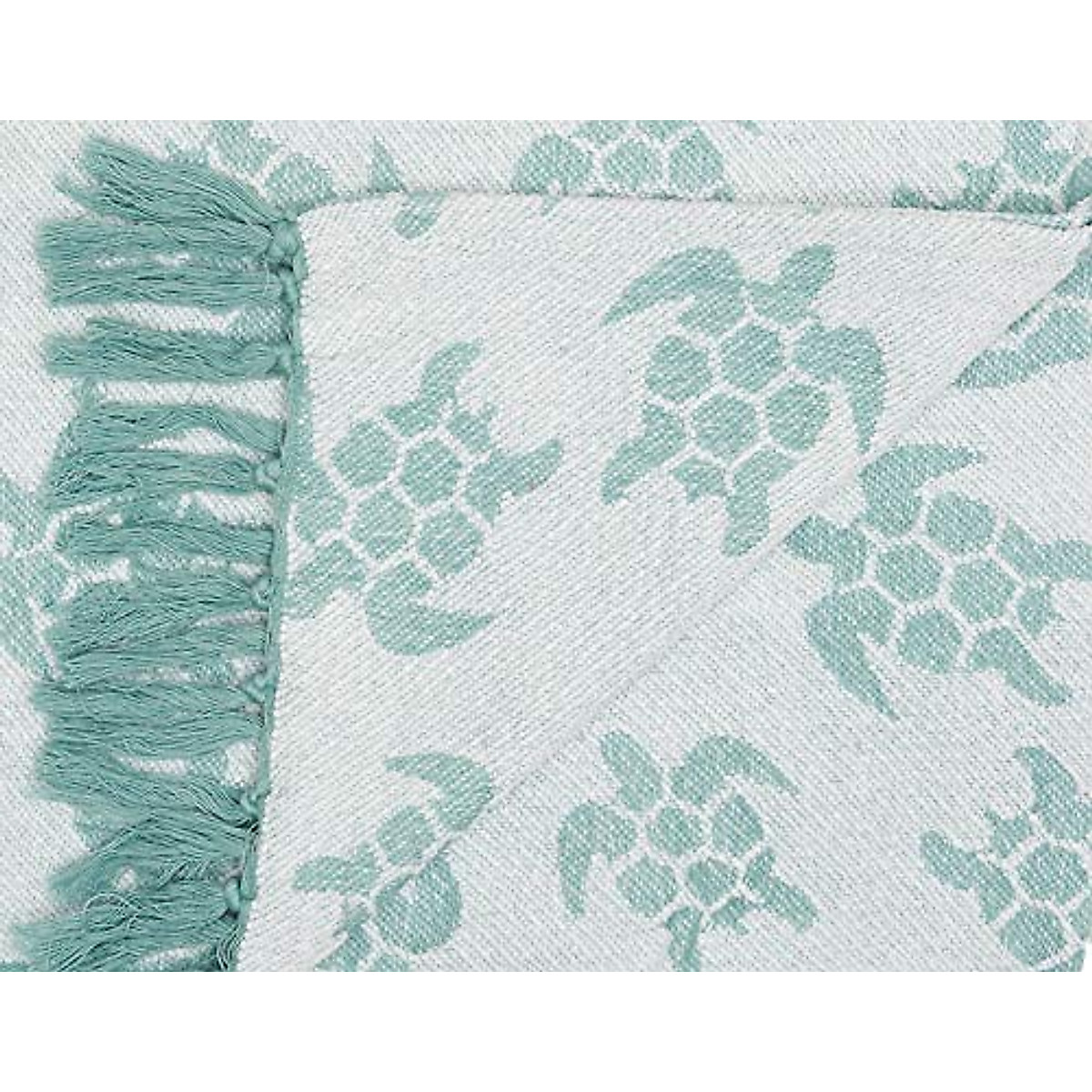 C&F Home Chenille Sea Turtles Coastal Nautical Tropical Beach Seafoam Blue Reversible Throw Blanket with Fringe Soft Cozy Decor Decoration for Couch Sofa Bed 50x60 inches Blue
