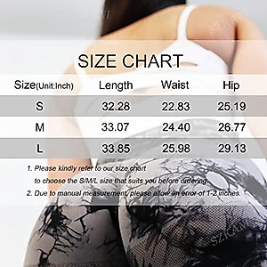 SZKANI Butt Lifting Leggings for Women Booty High Waisted Workout Yoga Pants Scrunch Butt Gym Seamless Booty Tight((D-Tie Dye)-Black Gray(1),Large)