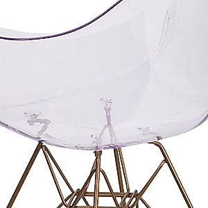 Flash Furniture Allure Series Transparent Side Chair with Gold Base