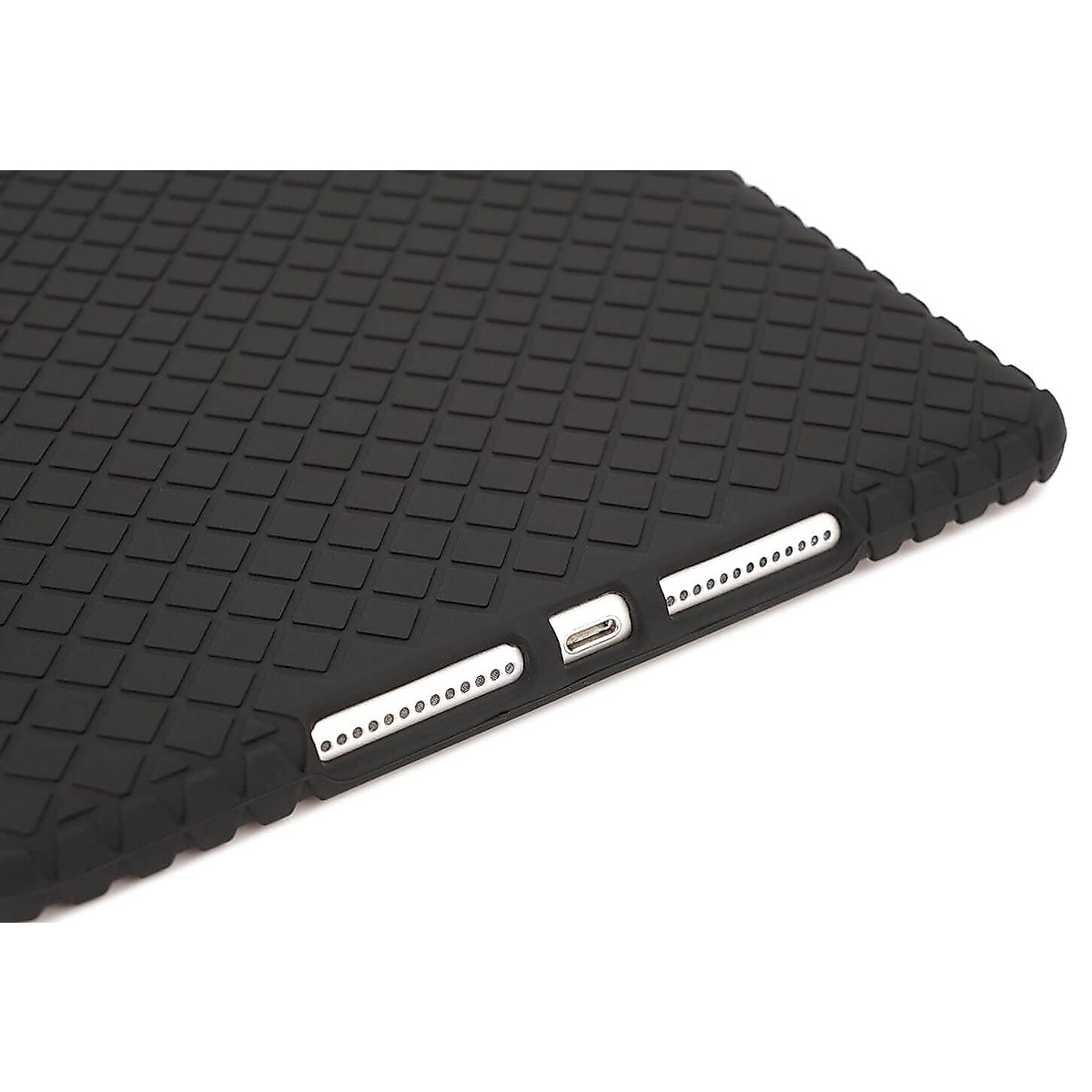 Veamor 10.2 in Silicone Back Case Cover, Anti Slip Rubber Protective Skin Soft Bumper for Apple iPad 9th (2021)/8th (2020)/7th (2019) Gen, Kids Friendly/Lightweight/Ultra Slim/Shockproof (Black)