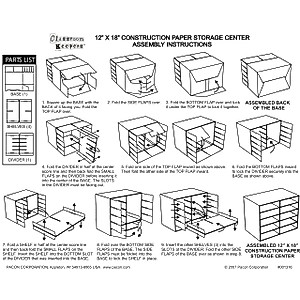 Classroom Keepers 12" x 18" Construction Paper Storage, 10-Slot, White, 17"H x 27"W x 19"D, 1 Unit