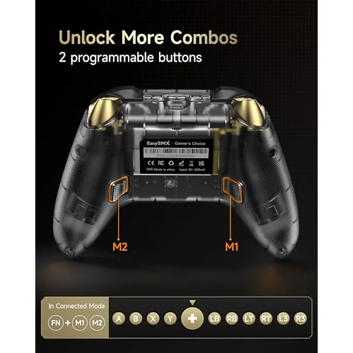 EasySMX D05 PC Controller - Enhanced Wireless Bluetooth Pro Controller with Charging Dock/Hall Sensor/RGB Lighting - No Stick Drift, No Dead Zone - Work for Windows PC, Android, Steam and Switch