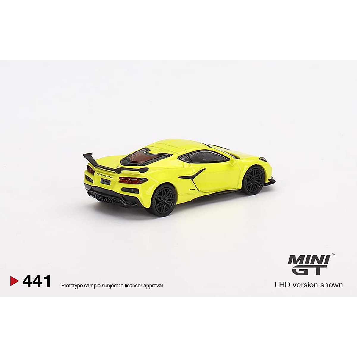 True Scale Miniatures Model Car Compatible for 2023 Chevrolet Corvette Z06 Accelerate Yellow 1/64 Diecast Model Car MGT00441