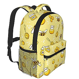 YSBKN Kid's Mini Backpack 12 inch Cute Bees and Honey Backpack Schoolbag Preschool Kindergarten Children Bag Nursery Travel Bag for Toddler Boys Girls Age 3-7