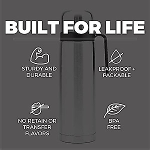 BALIBETOV thermos for mate - Vacuum Insulated With Double Stainless Steel Wall - BPA Free - A Thermo Specially Designed for Use With Mate Cup or Mate Gourd (Silver, 32 OZ)
