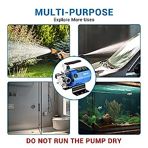 Water Transfer Pump: DEKOPRO Transfer Pump Electric Water Pump Utility Pump Rain Barrel Garden Hose Pump 115V