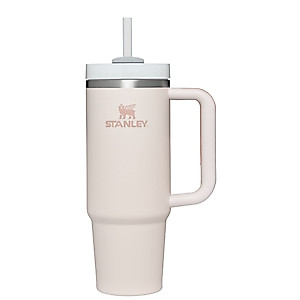 Stanley Quencher H2.0 FlowState Stainless Steel Vacuum Insulated Tumbler with Lid and Straw for Water, Iced Tea or Coffee, Smoothie and More, Rose Quartz, 30 oz
