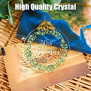 50 Years As Mr. & Mrs. Christmas Glass Ornament 2023 - Christmas Ornament Gift for Fifty 50 Years Couple Husband & Wife Married - Holiday Decoration Gift for 50th Wedding Anniversary - (50 Years)