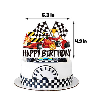 MQZQP Two Fast Birthday Decorations with Backdrop Banner Cake Topper Hanging Swirl Decorations & Balloons