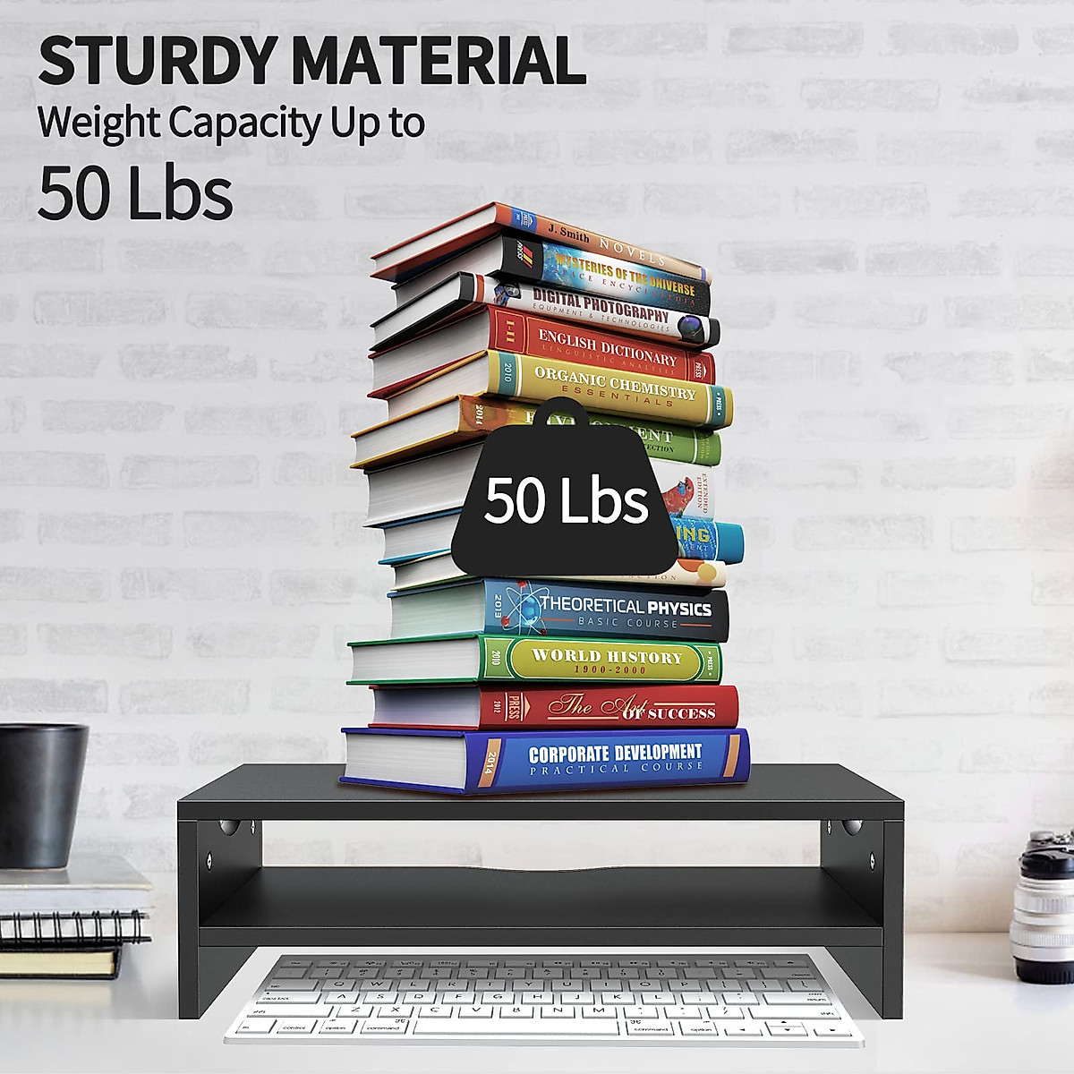 Zimilar Dual Monitor Stand Riser, Monitor Stand with Adjustable Length and Angle Monitor Stand Riser, 2 Tiers Laptop Computer Monitor Riser for PC Screen