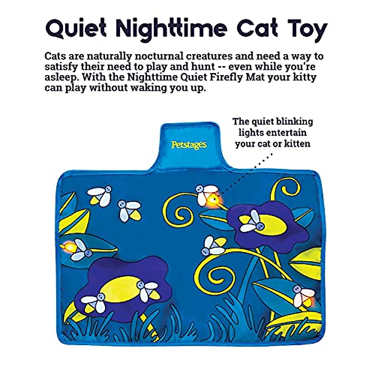 Catstages Nighttime Interactive Quiet Cat Toy, Glow Firefly Mat