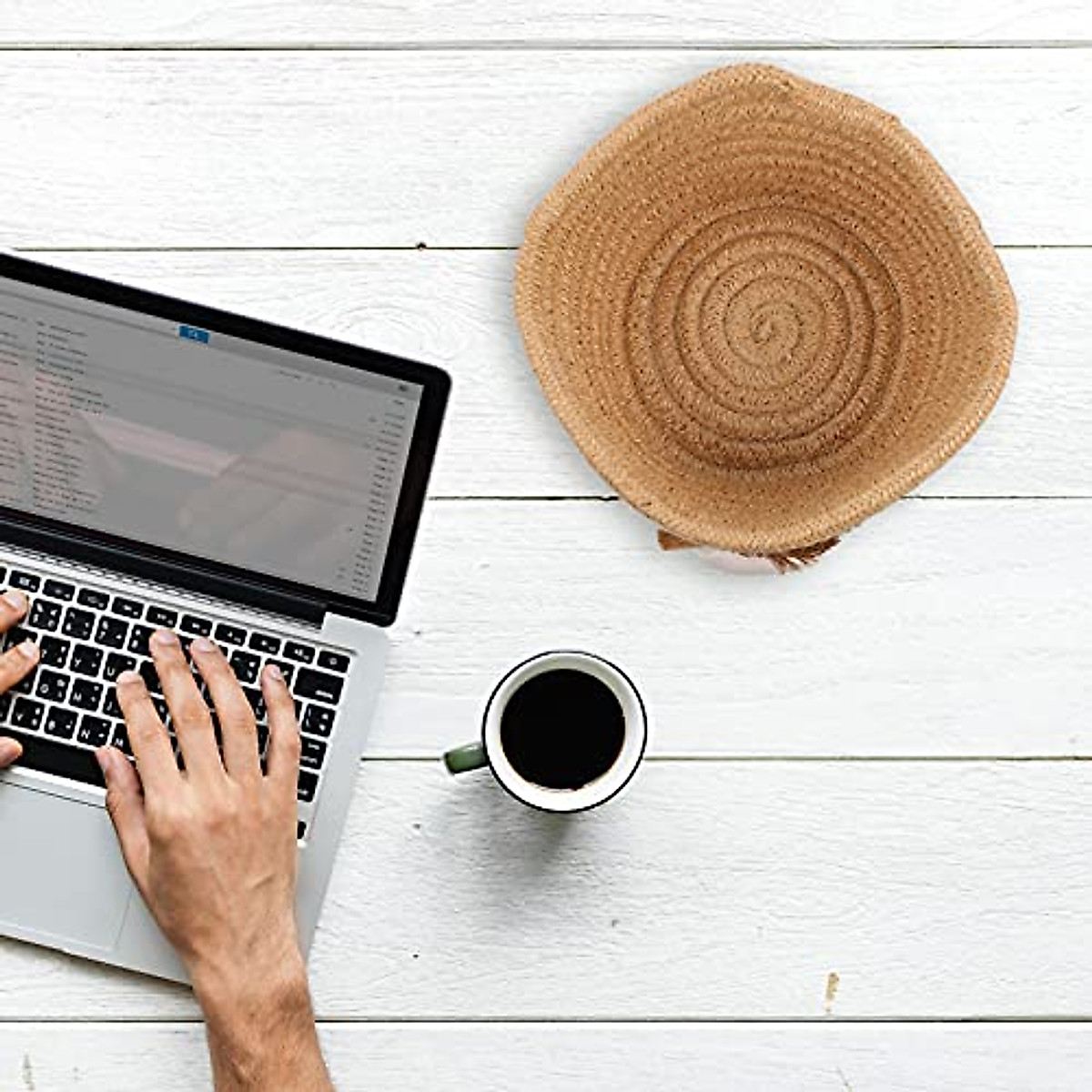 Cabilock Cotton Rope Storage Basket Woven Decorative Laundry Basket with Lion Sundries Hamper Storage Holder Nursery Bin for Bathroom Shelf Makeup Organization Khaki