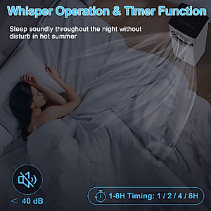 Portable Air Conditioners, 3-in-1 Bladeless Evaporative Air Cooler, 3 Speeds 3 Modes Personal AC Cooling Oscillating Tower Fan, Remote Control Evap Cooler Fan with Timer, Windowless Portable AC for Room