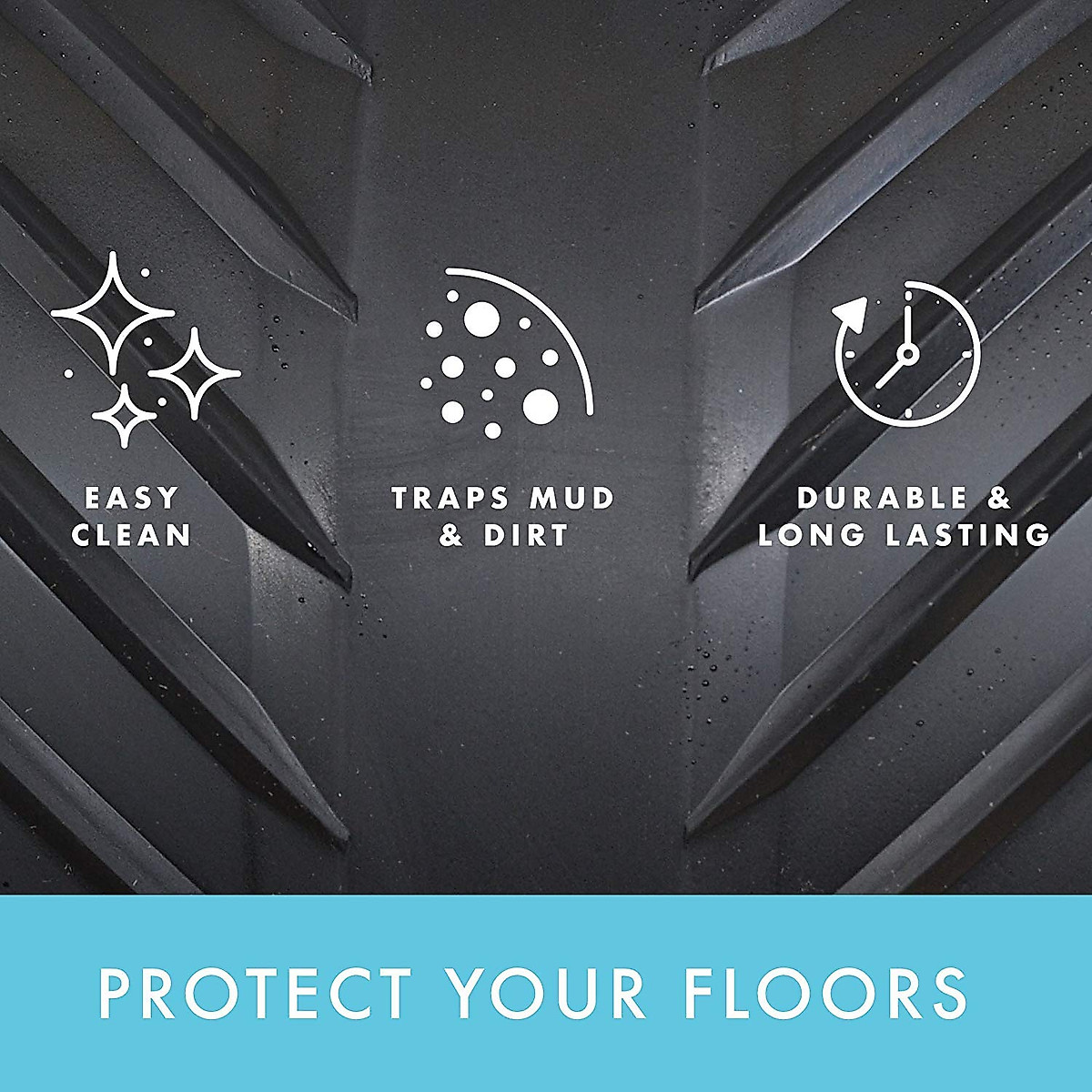 CLIMATEX Indoor/Outdoor Rubber Runner Mat, Door Mat For Floor Protection, 27" X 6', Black (9A-110-27C-6)