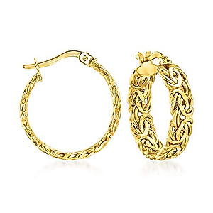 Ross-Simons 14kt Yellow Gold Byzantine Hoop Earrings