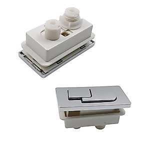 Quluxe 4 Pcs Square Toilet Tank Buttons Dual Push Flushing Toilet Button Toilet Button Replacement Toilet Flush Button with Thread Diameter (64×33mm)
