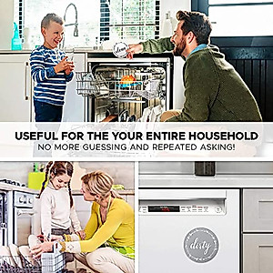 Dishwasher Magnet Clean Dirty Sign: Works on Stainless Steel Non Magnetic Dish Washers - 3.15" - Includes Magnetic Piece with Adhesive - Farmhouse Kitchen Accessories Decor, Apartment Necessities