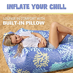 AlphaBeing Inflatable Lounger Beach Chair Accessories, Air Sofa Hammock Inflatable Couch for Camping Backyard Lakeside with Compression Sacks, Ideal Outdoor Gifts for Adults