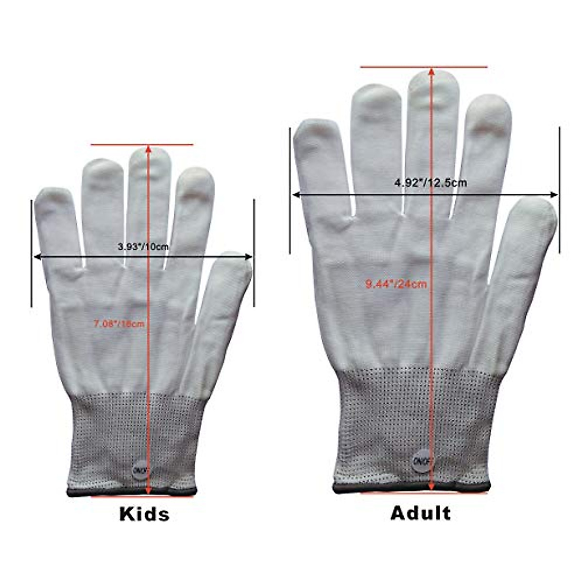 LIZAIDA MENENDEZ Skeleton Gloves,Led Gloves,Light Up Gloves,Finger Light Magic Toys Gift Stocking Stuffers for Boys Girls (White, Adult)