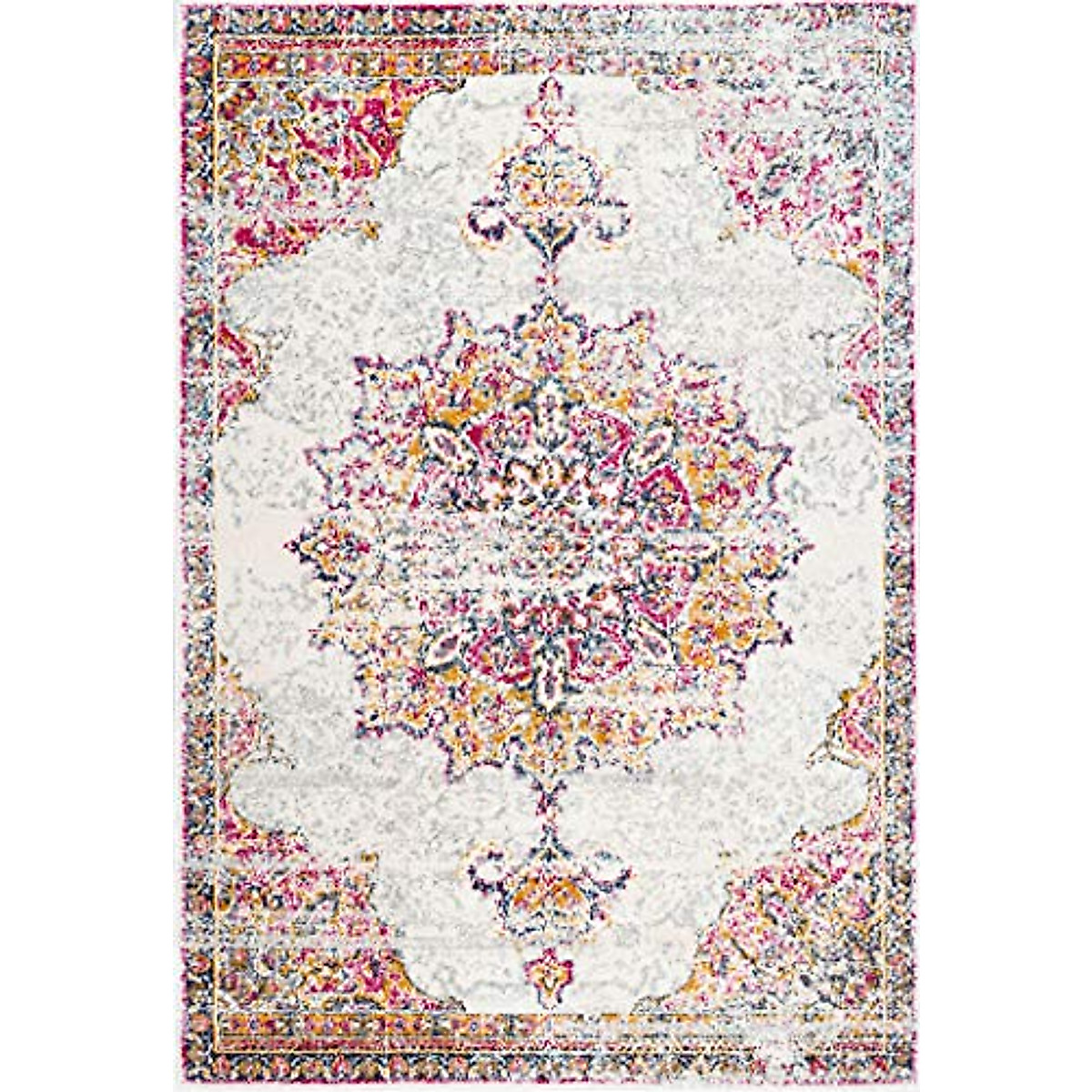 nuLOOM Leola Vintage Medallion Area Rug, 5' x 7' 5", Pink