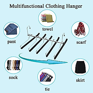 [Upgrade] Pants Hangers Space Saving,2 Pack Multi-Functional Hangers-All Metal Frame, Anti-Slip Design,Open-Ended Design,Closet Organizer for Trousers Scarves Skirts